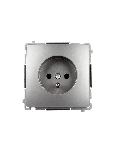 Gniazdo Pojedyncze Z Uziemieniem Inox BMGZ Simon Basic