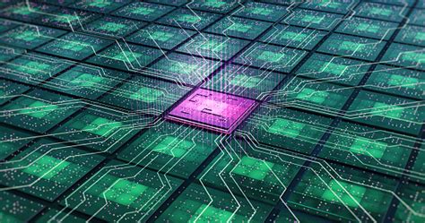Advanced Ai Cpu Processors Analyzing Data Flow Data Processing Stock