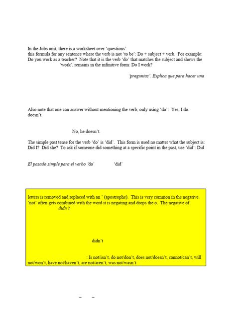 Esl Vacation Unit Simple Past Pdf Lingüística