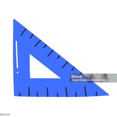 흰색 배경에 분리된 플랫 스타일의 눈금자 삼각형 0명에 대한 스톡 벡터 아트 및 기타 이미지 0명 각도 교육 Istock