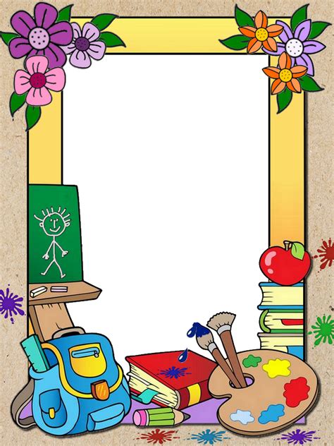 School Png Frame Arte De Preescolar Marcos Para Caratulas Caratula