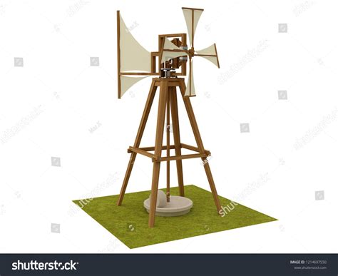 Windmill Leonardo Da Vinci Codex Madrid 스톡 일러스트 1214697550 Shutterstock