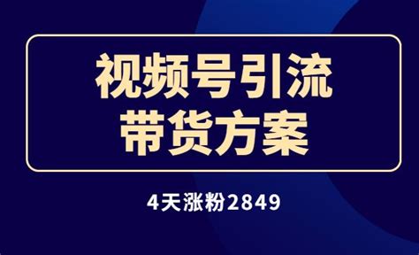 4天涨粉2849我做视频号引流 带货方案 龙腾电商