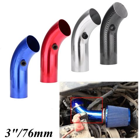 Universal Black Silver Red Blue Car Auto 3inch 76mm Inlet Aluminum