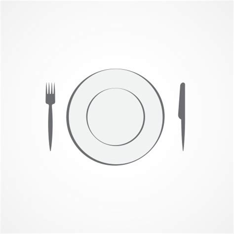 Plate And Cutlery Line Icon Royalty Free Vector Image