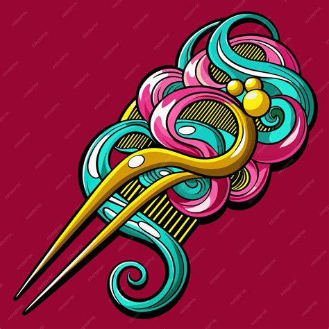 A Drawing Of A Pair Of Scissors With A Red Background Premium Ai Generated Vector
