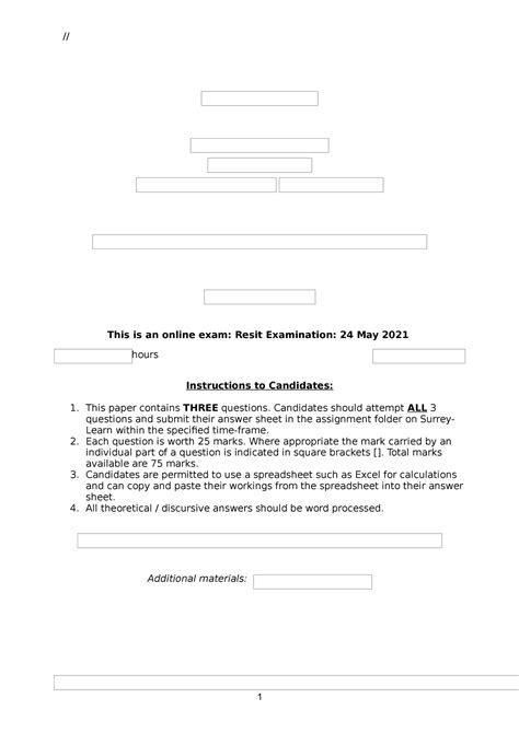 Man3086 Resit Exam Summer 2021 This Is An Online Exam Resit