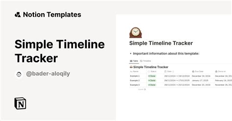 Simple Timeline Tracker Template By Bader Aloqily Notion Marketplace