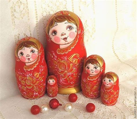 Матрешки ручной работы. Русская красавица. Матрешка красная. Елизавета ...