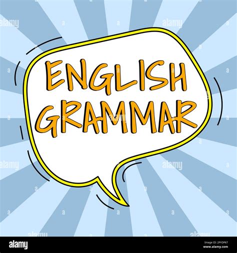 Signo que muestra la gramática inglesa Los cursos de concepto de