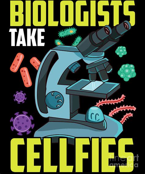 Cute Biologists Take Cellfies Science Selfies Pun Digital Art By The