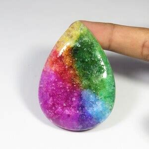 Multi Rainbow Solar Quartz Gemstone Natural Solar Quartz Window Druzy