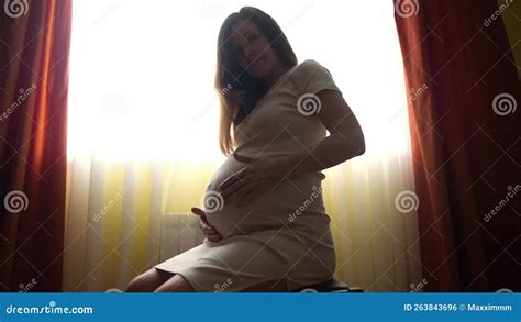 Pregnant Woman Silhouette Pregnant A Woman With Big Belly In Her Ninth