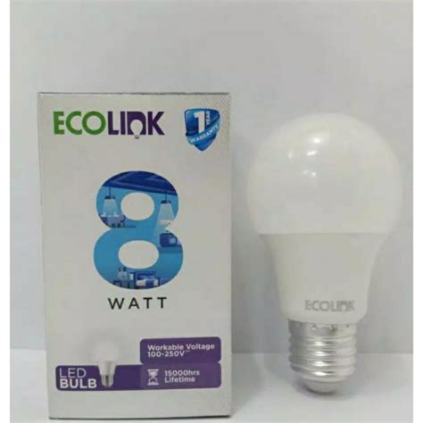 Jual LAMPU LED BULD ECOLINK WARNA PUTIH 8 WATT Shopee Indonesia