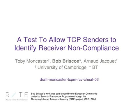 PPT Identifying Receiver Non Compliance In TCP Communication A Proposed Test PowerPoint