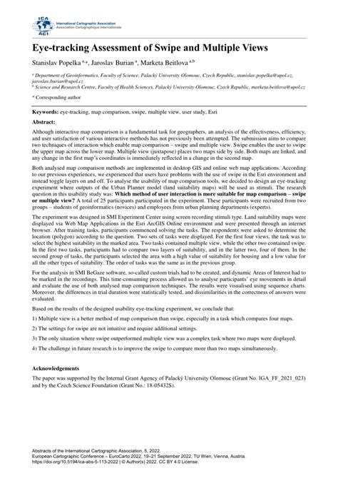 Pdf Eye Tracking Assessment Of Swipe And Multiple Views