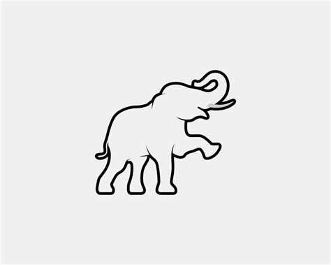 Elephant Outline Vector Silhouette 11542501 Vector Art At Vecteezy