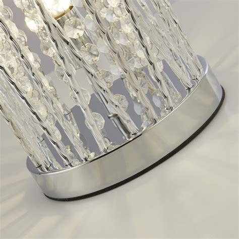 Chrome Cut Out Jeweled Table Lamp
