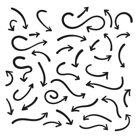 Premium Vector Hand Drawn Arrows Collection Set Simple Flat Arrows