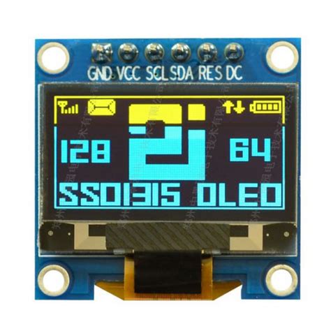 Oled 096 Inch Oled Display Module 128x64 Ssd1306 Iic Spi Yellow And Blue