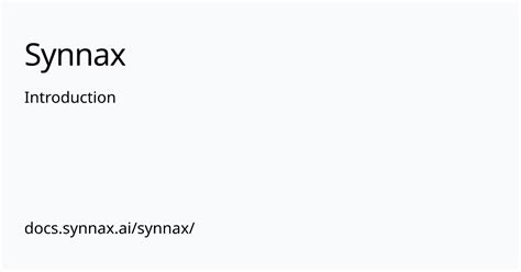 Introduction Synnax