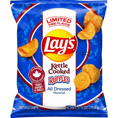 Lays Kettle Cooked Ruffles All Dressed Flavored Potato Chips