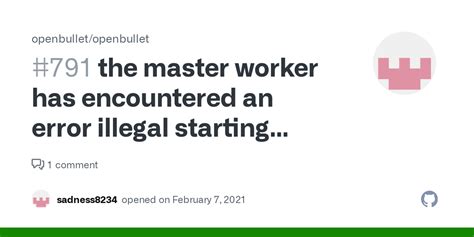 The Master Worker Has Encountered An Error Illegal Starting Point