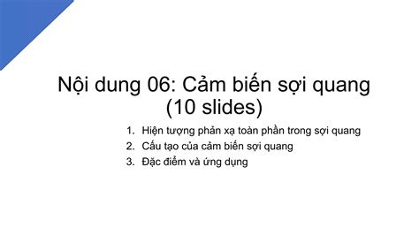 Kỹ Thuật Cảm Biến Cảm Biến Quang Sensor Engineering Optical Sensor Pptx