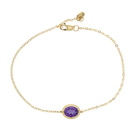 Amethyst Rope Bezel Set Bracelet In Yellow Gold Borsheims
