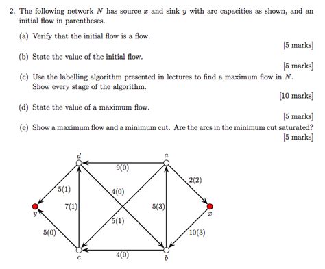 2 the following network n has source x and sink y