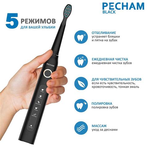 Електрична зубна щітка PECHAM Black Travel ⇒ Купити електрощітку PECHAM ...