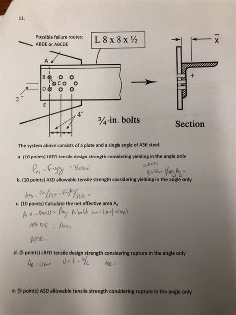 Solved 12 Check The Section Below For Block Shear HINT Chegg Com