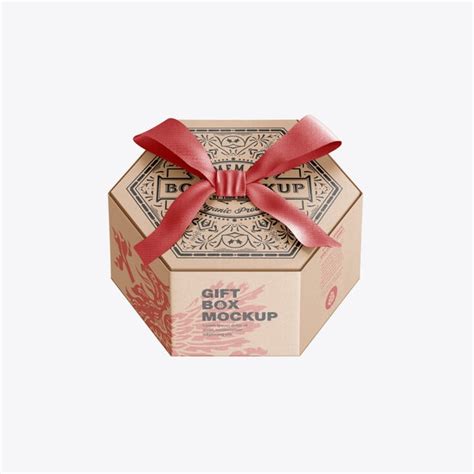 Small Hexagonal Box Mockup Product Mockups Ft Hexagonal And Kraft Envato