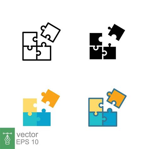 Rompecabezas Rompecabezas Icono En Diferente Estilo Línea Sólido