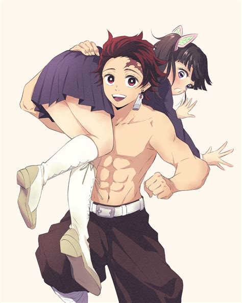 Kamado Tanjirou And Tsuyuri Kanao Kimetsu No Yaiba Drawn By Sanmon