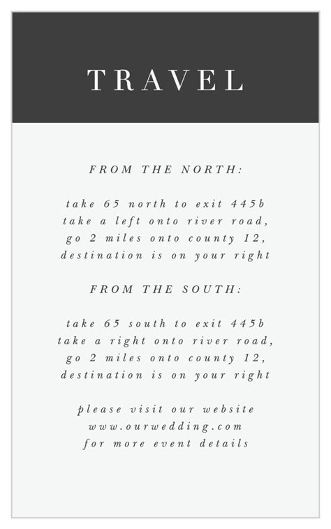 Classical Statement Direction Cards By Basic Invite