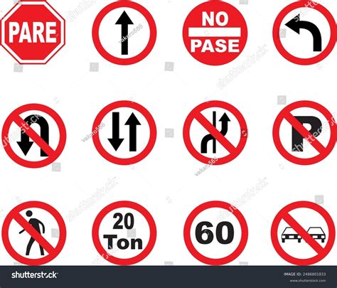 253 Señales De Tránsito Reglamentarias Stock Vectors And Vector Art