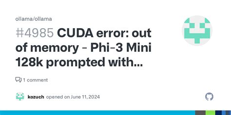 Cuda Error Out Of Memory Phi 3 Mini 128k Prompted With 20k Tokens