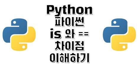 Python 파이썬 Is 와 차이점 이해하기
