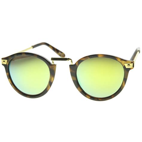 Retro Horn Rimmed Metal Nose Bridge P3 Round Sunglasses 50mm Sunglassla