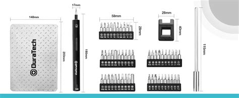 DURATECH Präzision Elektrischer Schraubendreher Set mit 50 Bits Mini