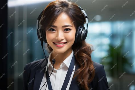 Premium Ai Image A Beautiful Costumer Service Girl