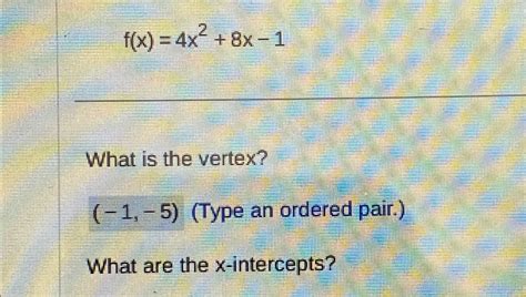 Solved F X X X The Vertex Type An Ordered Chegg