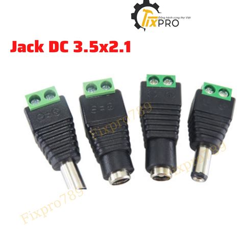 Mua Jack nguồn DC đực x mm đấu dây dùng vít Giắc nối nguồn DC x mm jack chuyển đổi