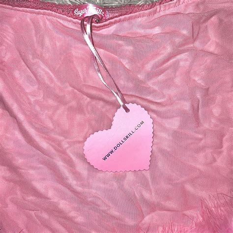 Pretty Flowy Dolls Skill Pink Marabou Trim Mesh Depop