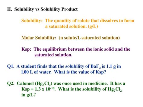 Ppt Solubility I Saturated Solution Baso 4s Ba 2 Aq So 4 2