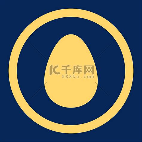 鸡蛋平面黄色圆形光栅图标高清摄影大图 千库网