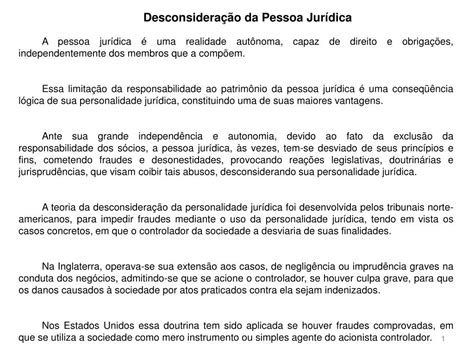 PPT Desconsideração da Pessoa Jurídica PowerPoint Presentation free download ID
