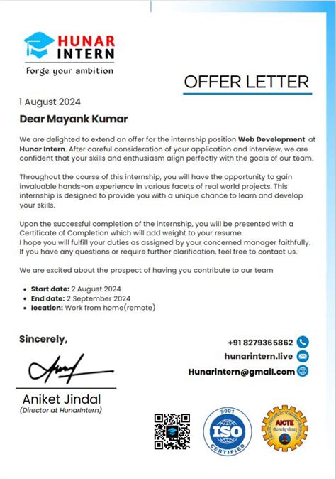 Mayank Kumar On Linkedin Webdevelopment Internship Careergrowth Hunarintern