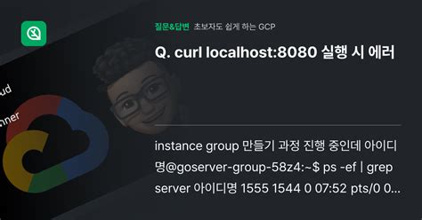 Curl Localhost8080 실행 시 에러 인프런 커뮤니티 질문and답변